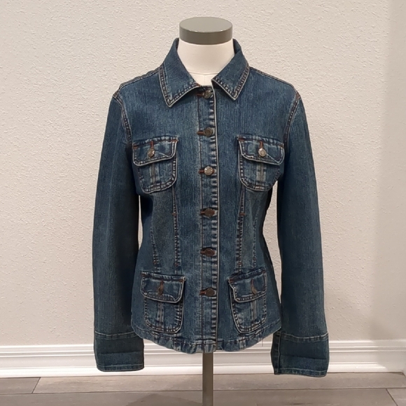 Baccini | Jackets & Coats | Baccini Denim Jacket With Flap Pockets ...